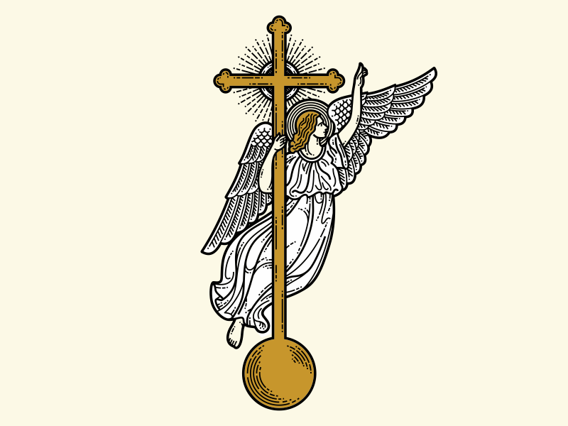 Аngel with a cross by Sergey Arzamastsev on Dribbble