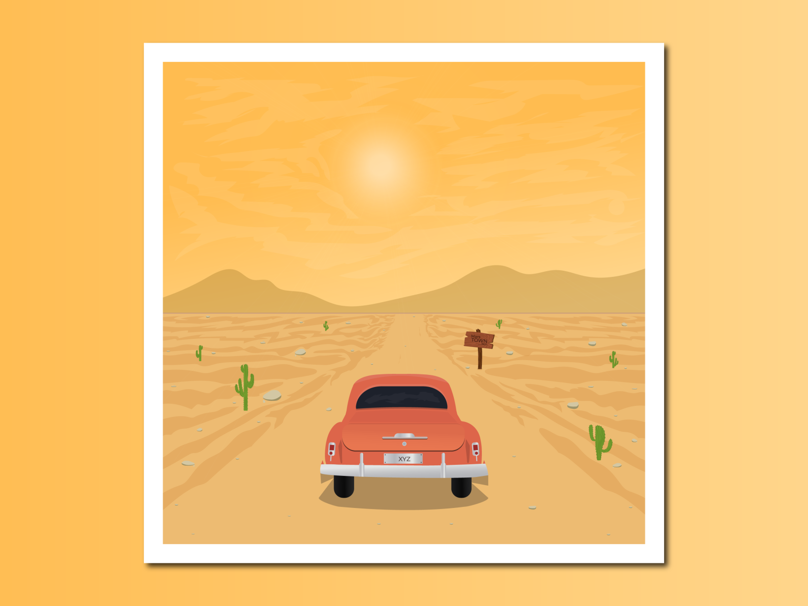Car in the desert by Al Mahmud Bijoy on Dribbble