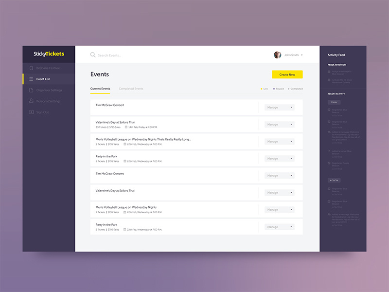 Admin Site by Meg Taylor for Notch Interactive on Dribbble