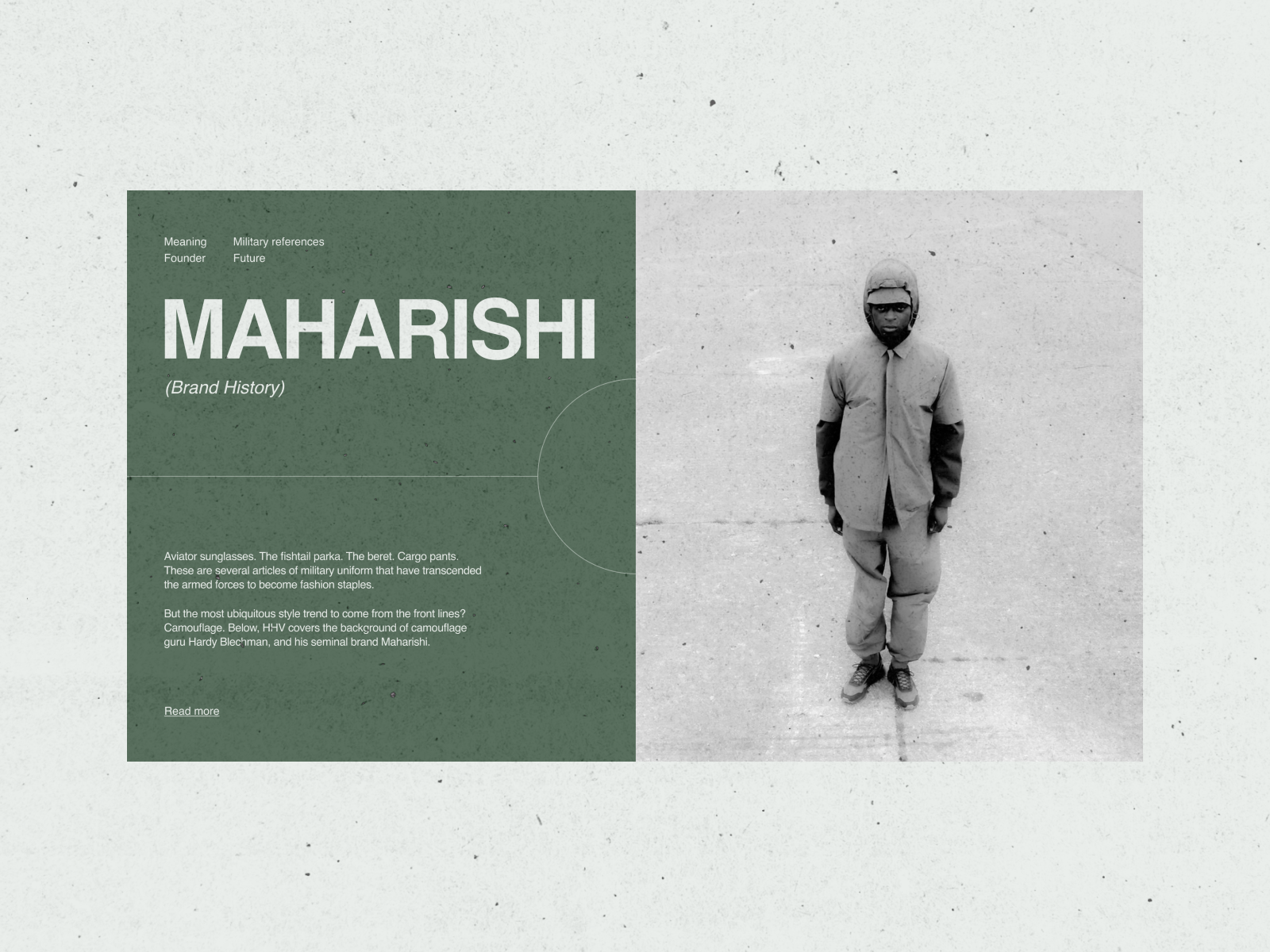 Maharishi "Brand History" — Main Page by Pasha Chokov on Dribbble