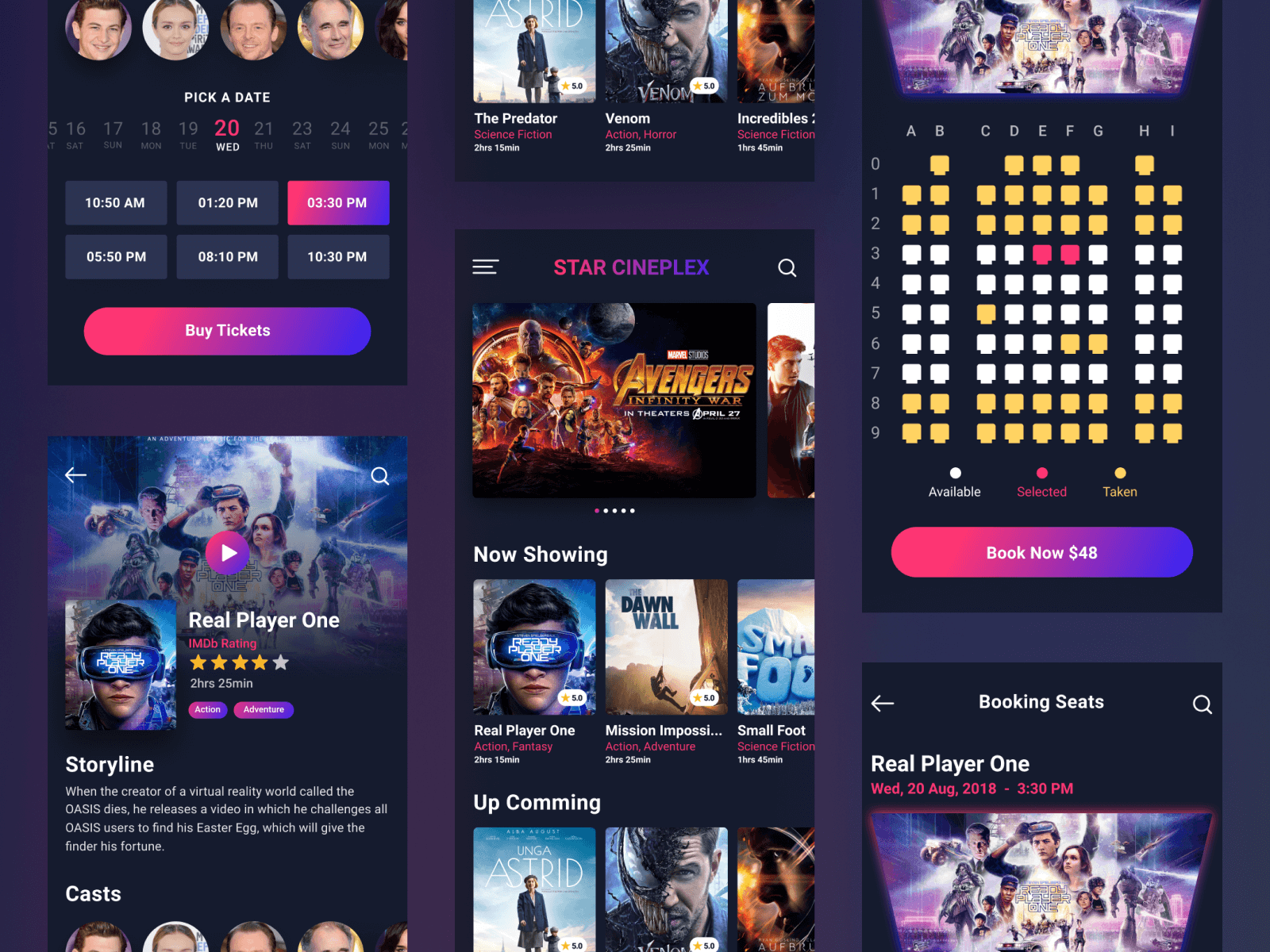 Cinema Booking App by Mizanur Rahman Remon for Crunchy on Dribbble