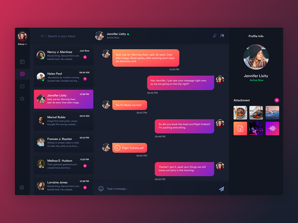 Messaging/Chatting Web App by Mizanur Rahman Remon for Crunchy on Dribbble
