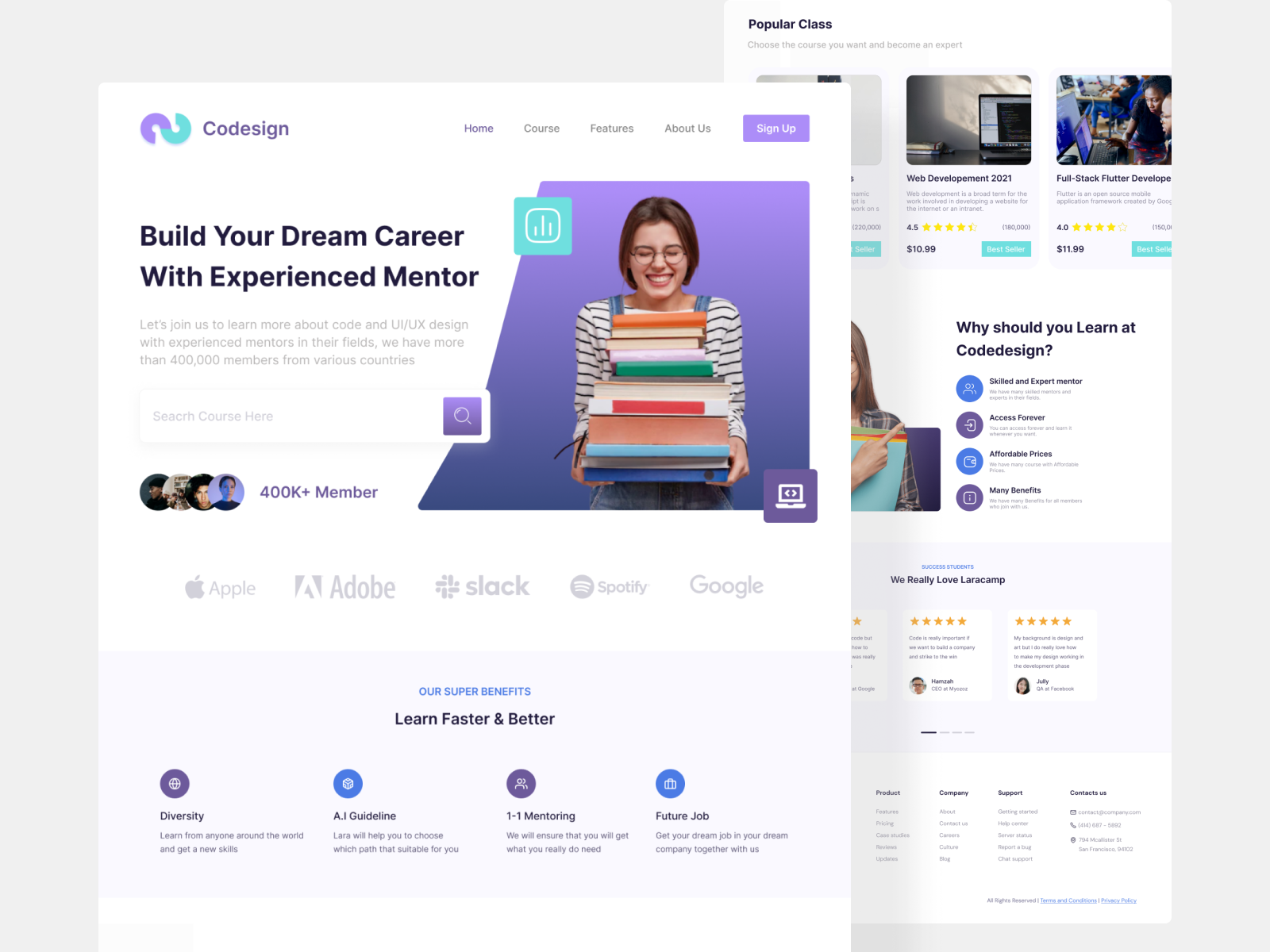 Coding Course Landing Page by UCON.IC on Dribbble