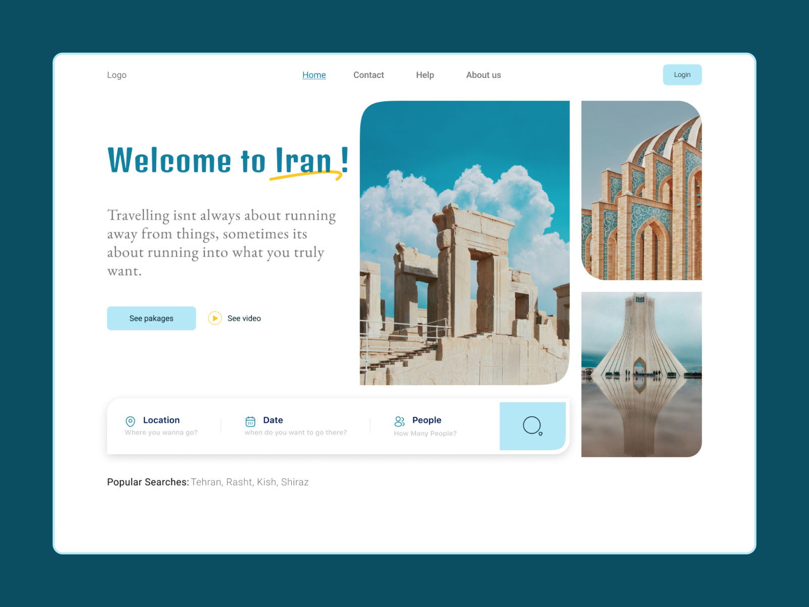 Travel Landing Page by Fatemeh Seraj on Dribbble
