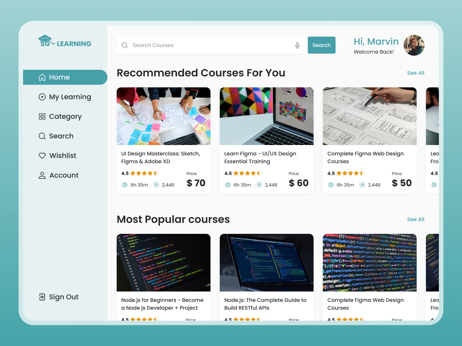 E-Learning / Courses Web App by SolGuruz on Dribbble