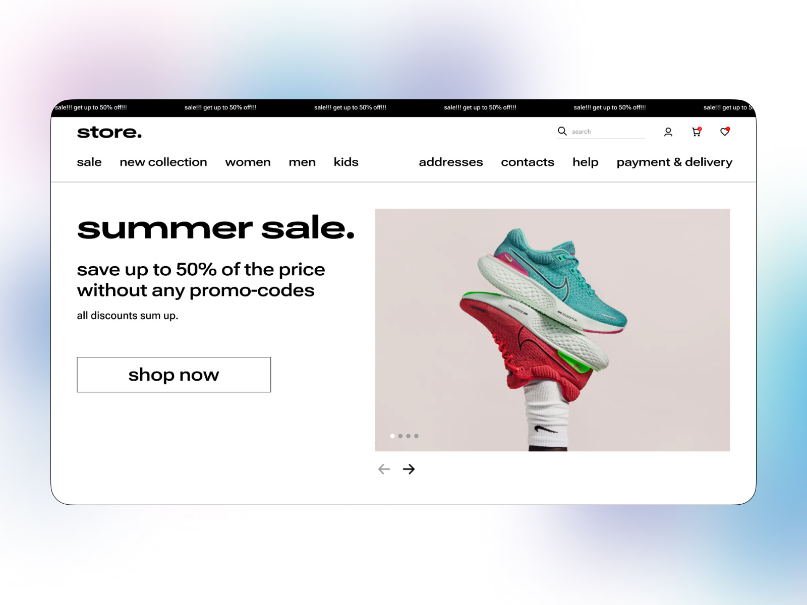 Nike store website redesign by Yulia on Dribbble