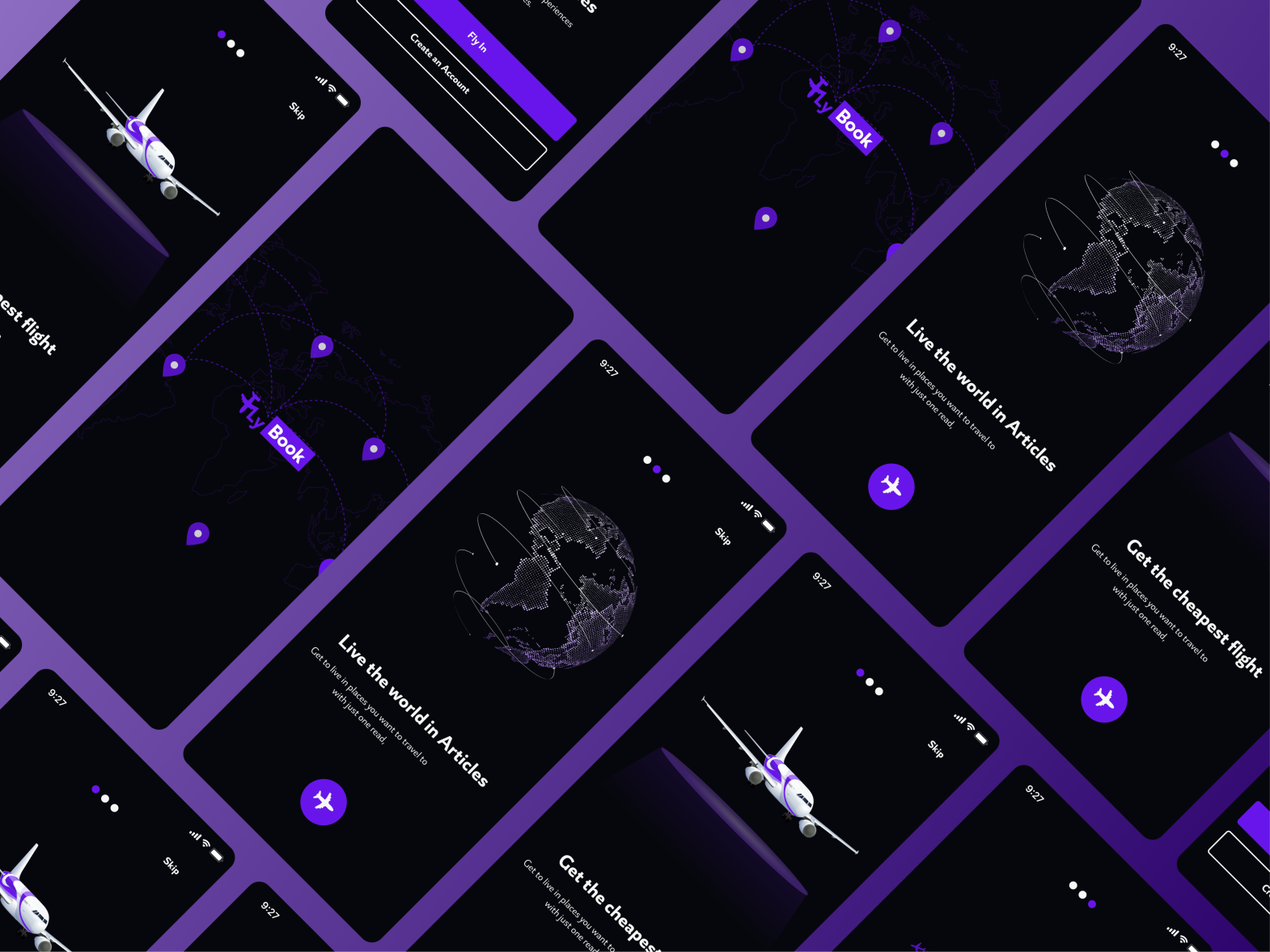 Onboarding Screens for a Flight App by David Shittu on Dribbble