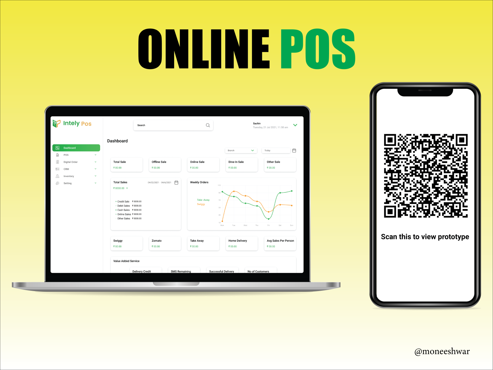 POS Prototype by Moneeshwar on Dribbble