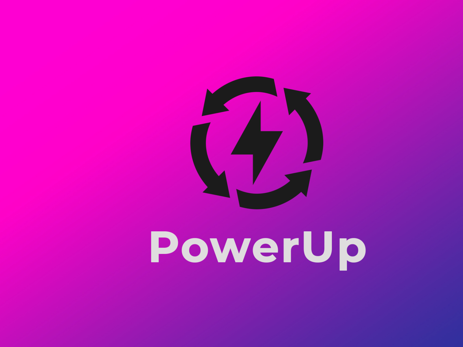 Logo for powerUp by Andriey on Dribbble