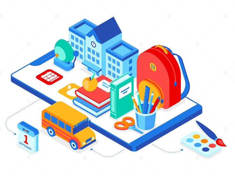 Back to School - Isometric Illustration by Creative Assets on Dribbble