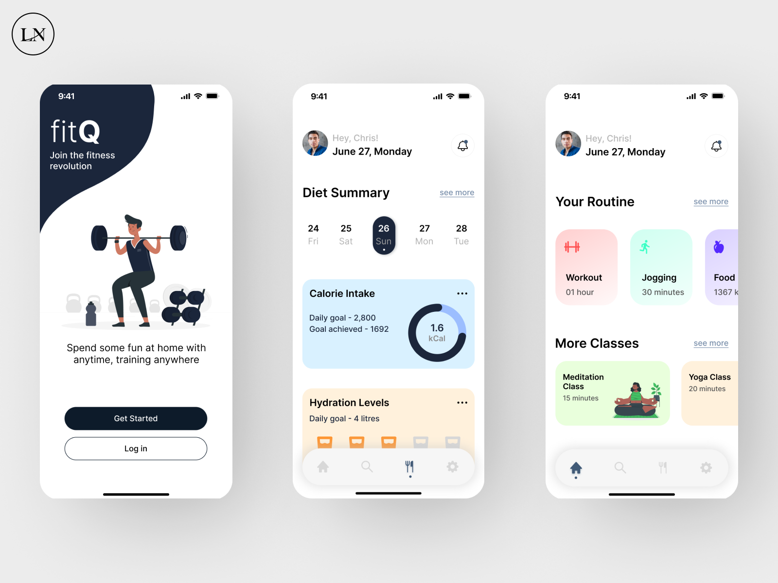 fitQ - Healthcare/fitness App UI Design by Lakshay Nagpal on Dribbble