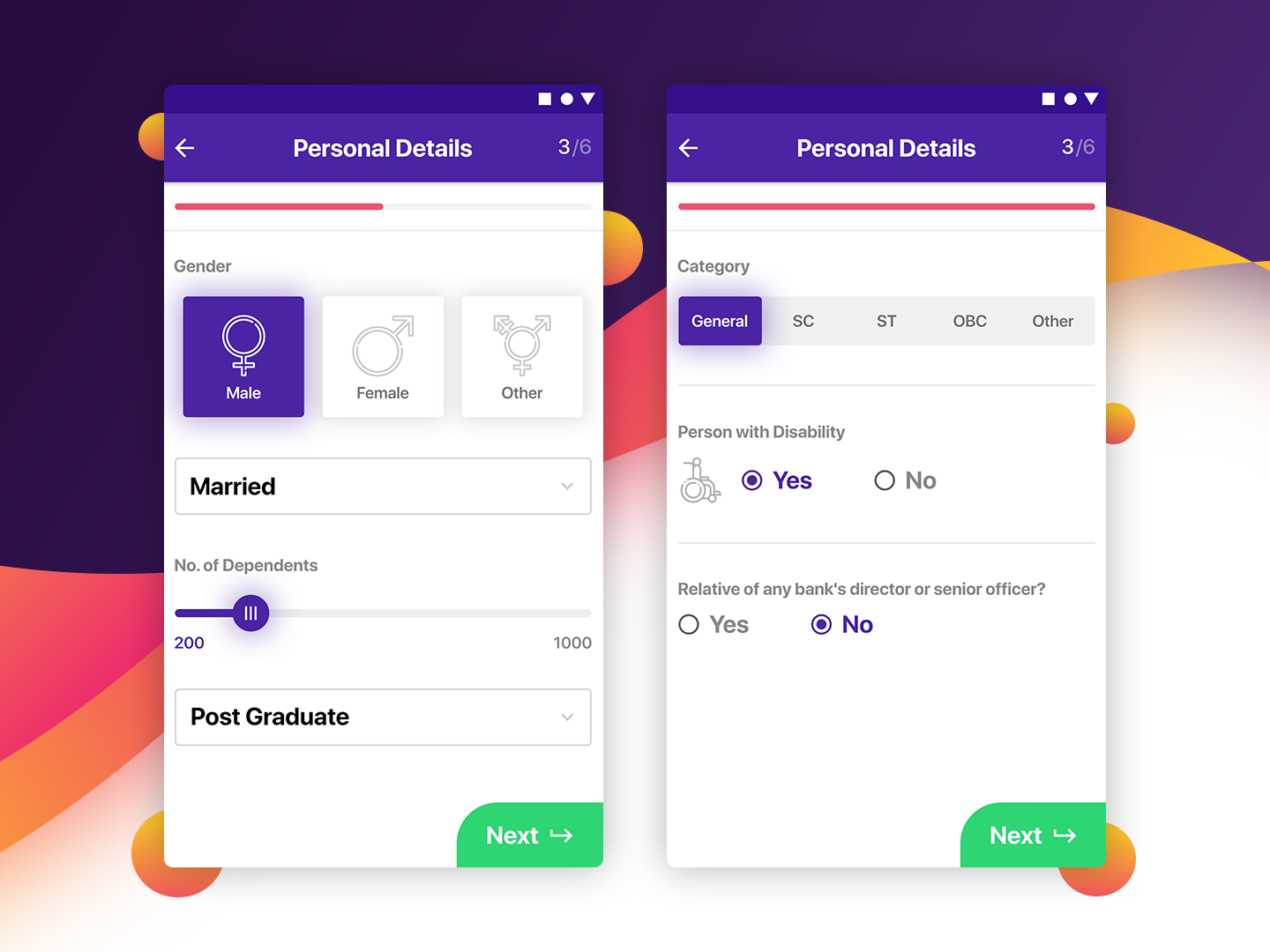 Personal Details screen by Shamim Saifi on Dribbble