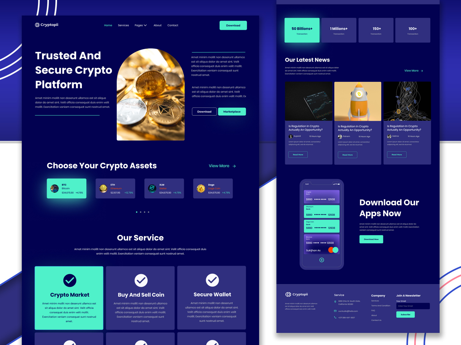 Crypto Platform landing Page by Nazmul Rabbe on Dribbble