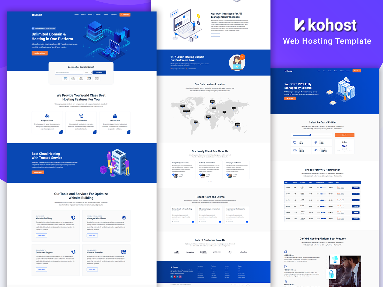 Modern Web Hosting & WHMCS Template by HtmlLover on Dribbble