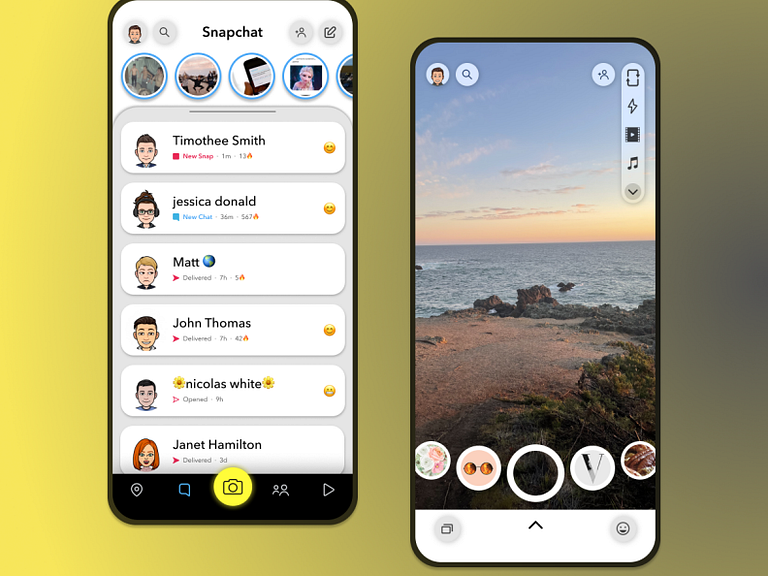 Snapchat Redesign Concept by UI by Divi on Dribbble