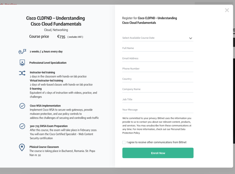 Course sign up form by Cristian Negraia on Dribbble