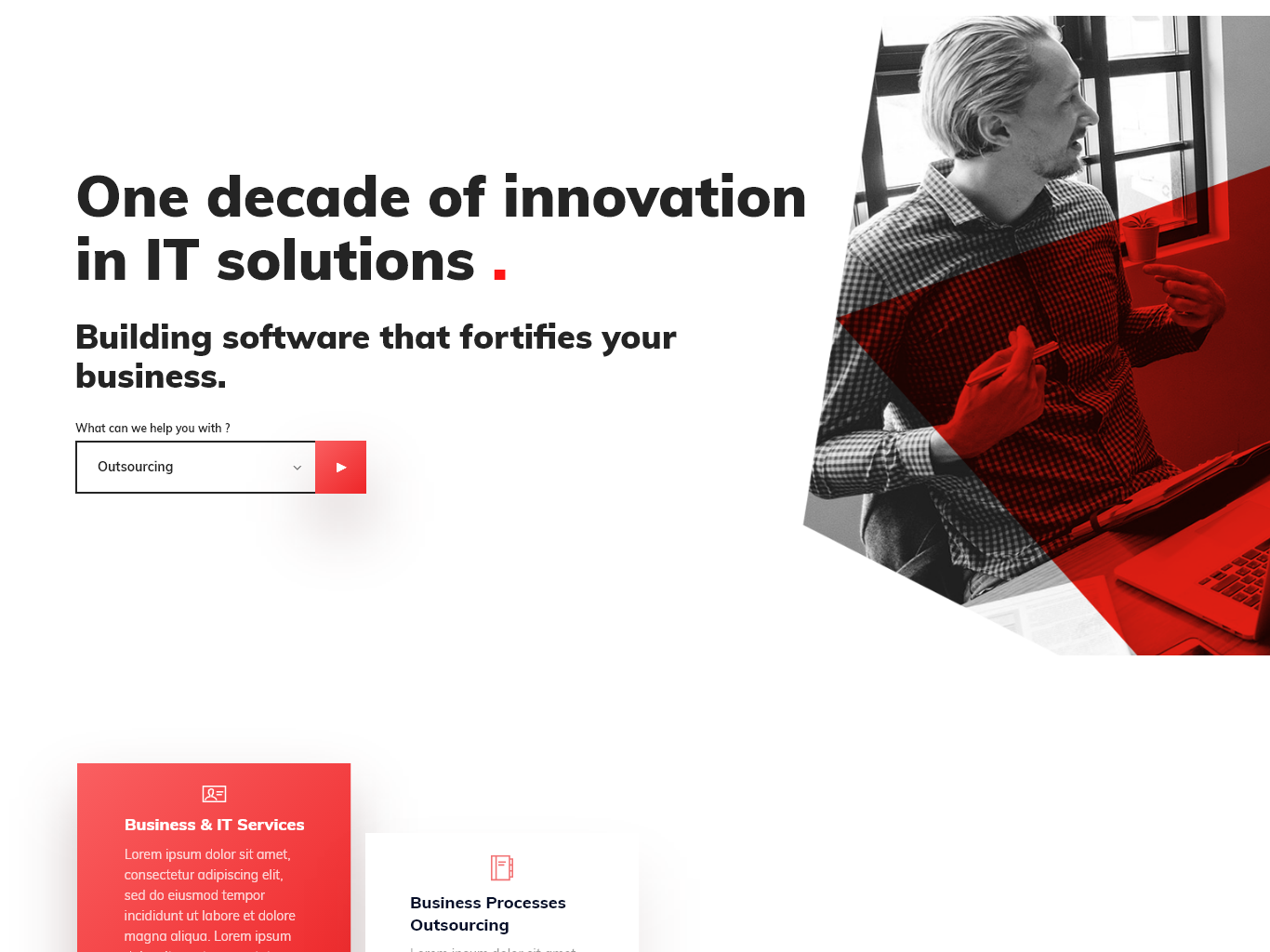 IT landing page by Cristian Negraia on Dribbble