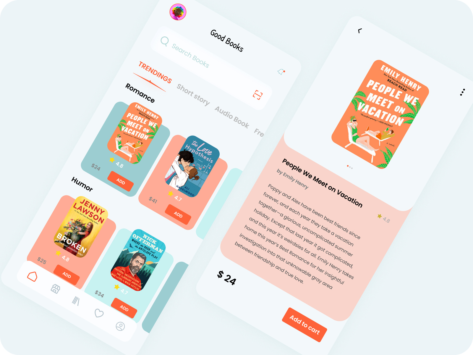Online Book Mobile App by Mina Fadaei on Dribbble