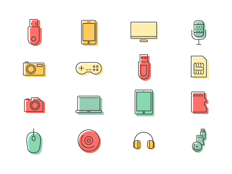 Gadget icons by Jan Sedláček on Dribbble