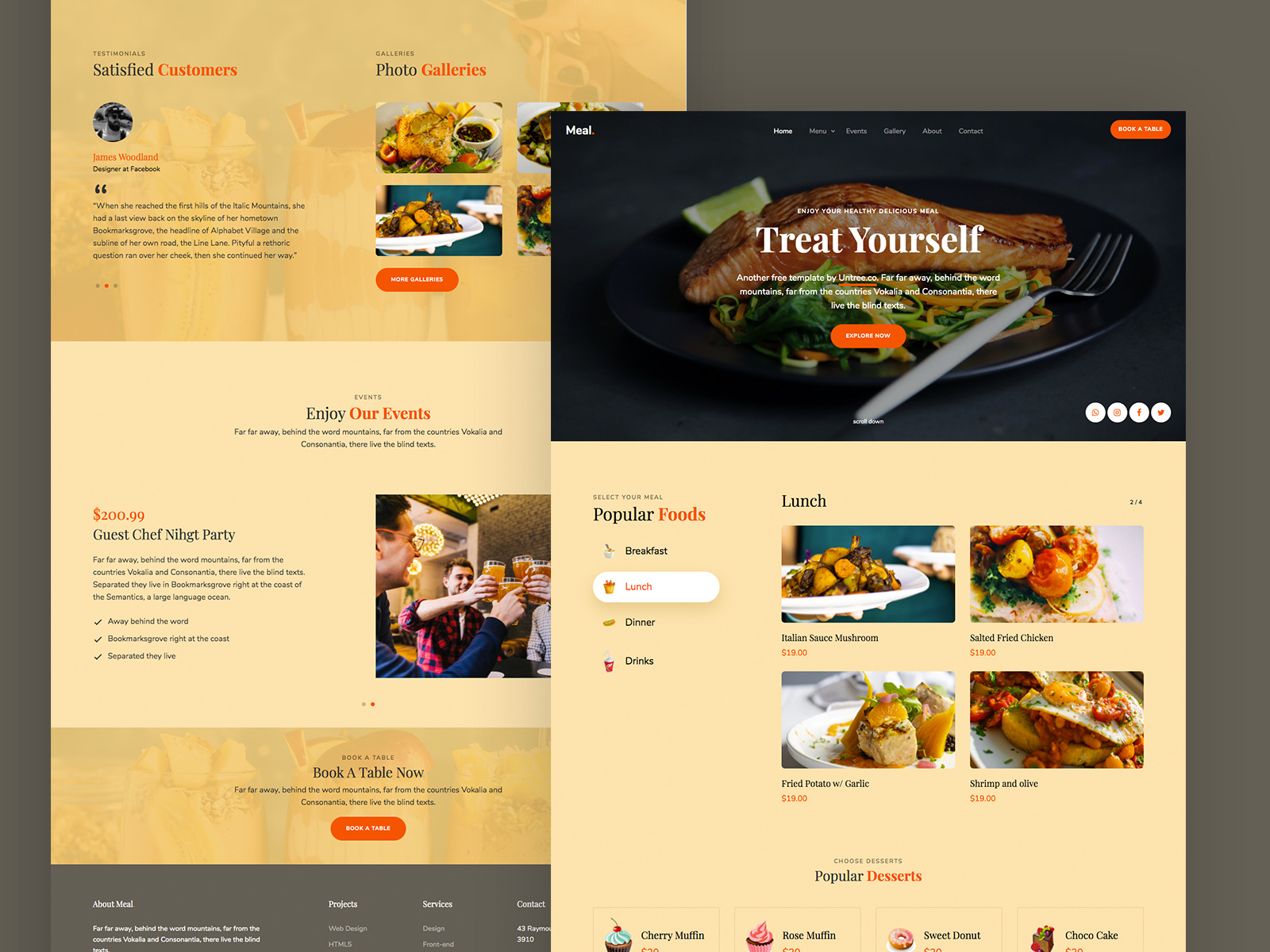 Meal Free HTML5 Template by Joefrey Mahusay on Dribbble