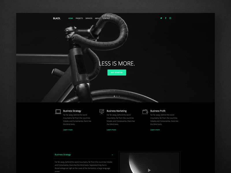 Probootstrap Black (Free HTML) by Joefrey Mahusay on Dribbble