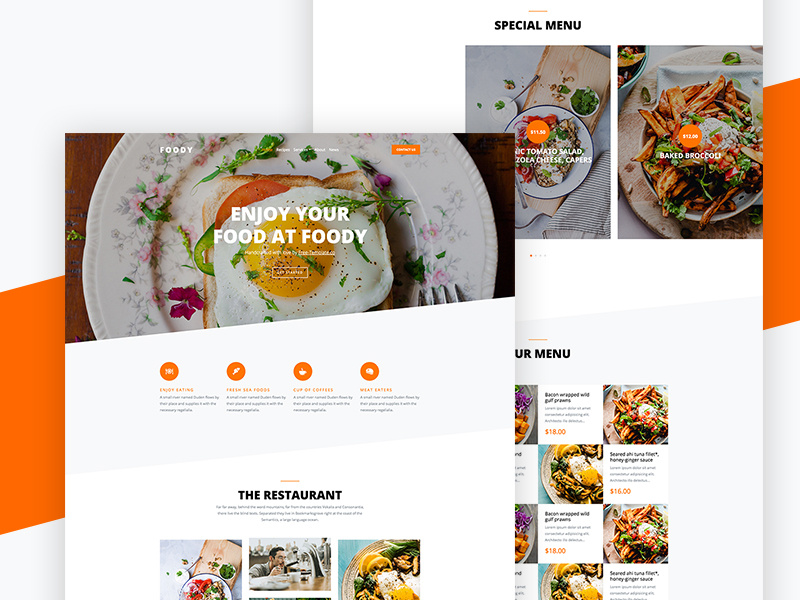 Foody Free Website Template for Restaurants by Free-Template.co by ...