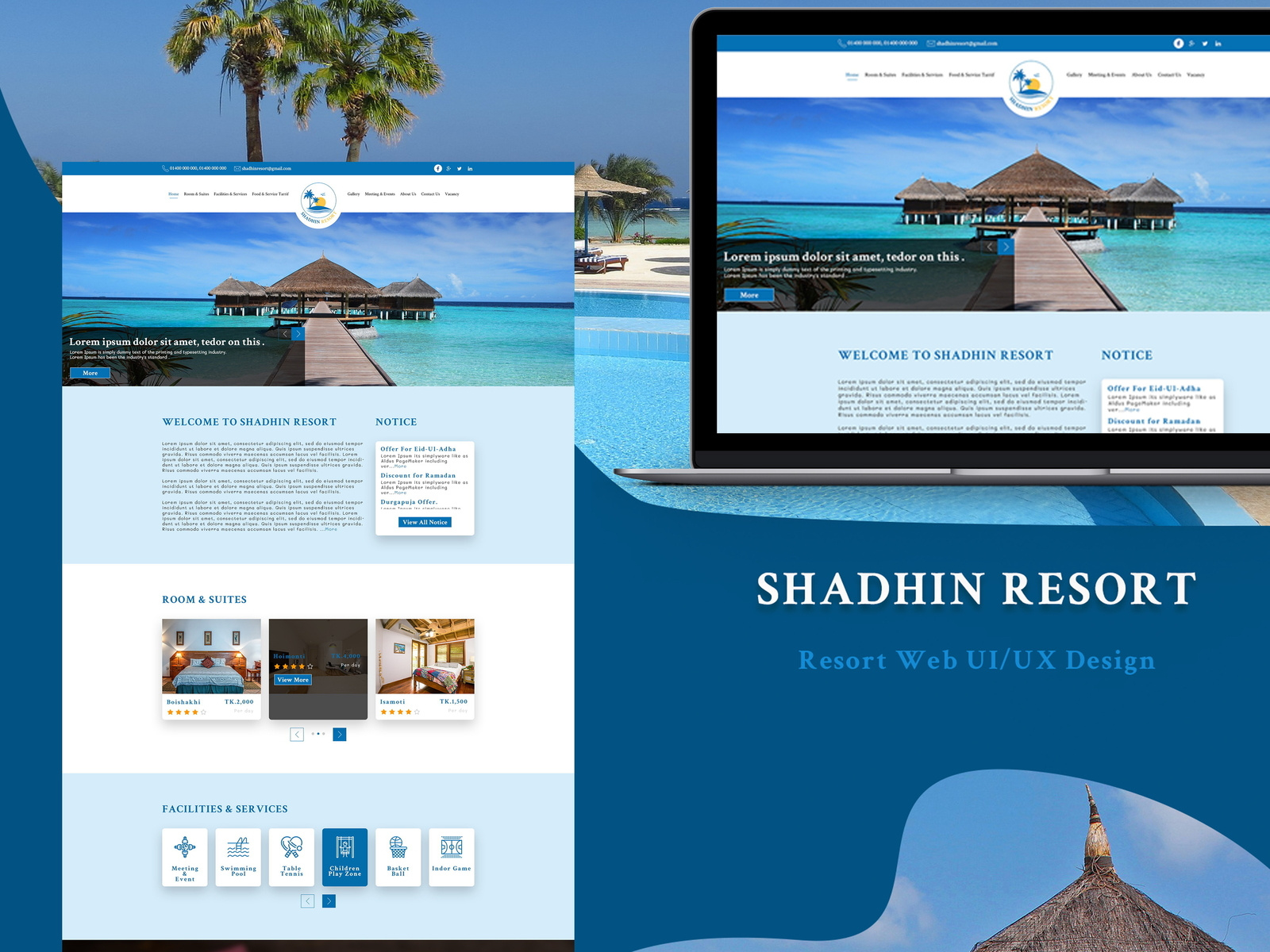 Resort Web UI/UX Design by Atahar Sharif on Dribbble