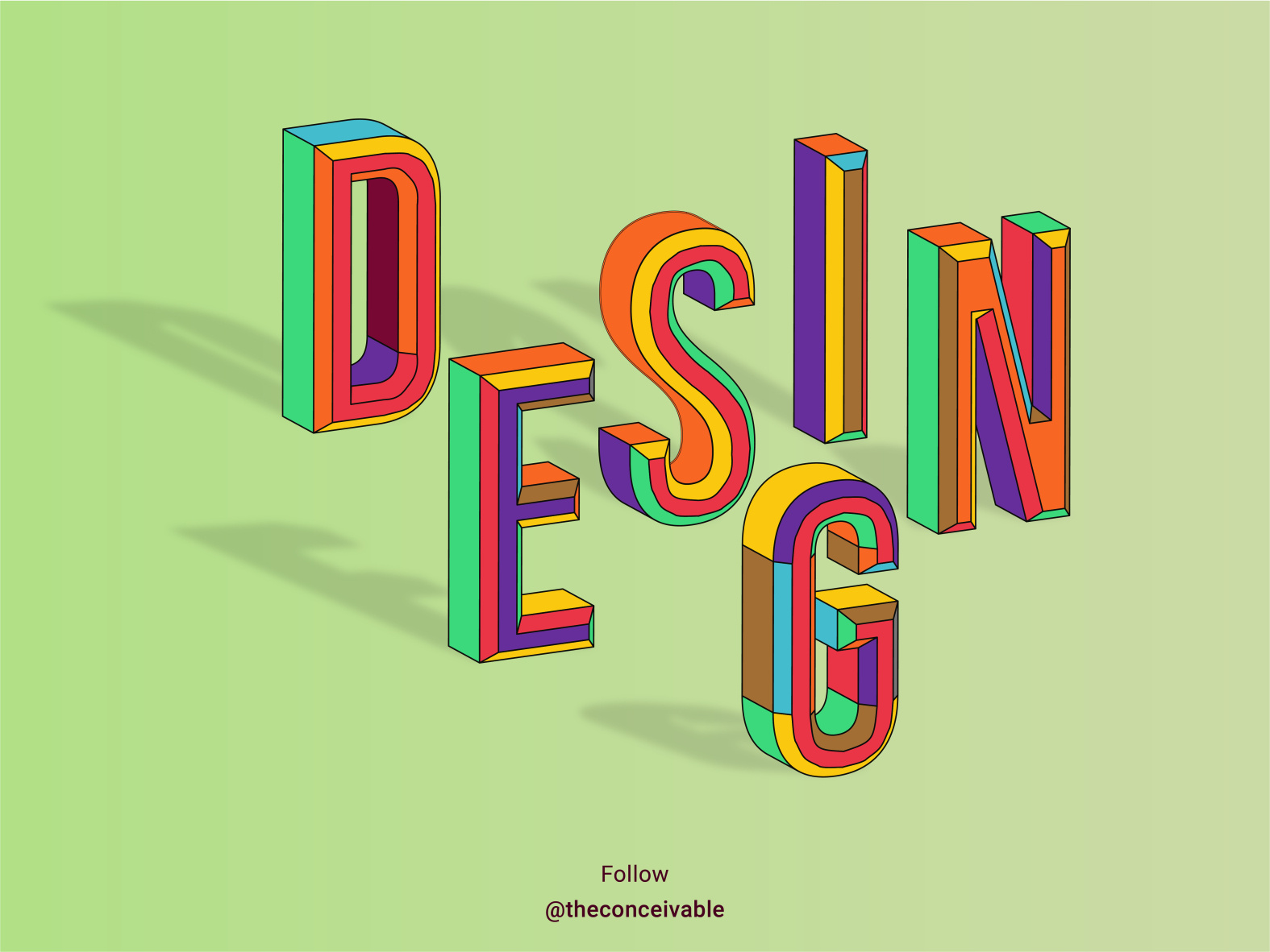 3D Type Edge Design by Pushkar Kumar on Dribbble