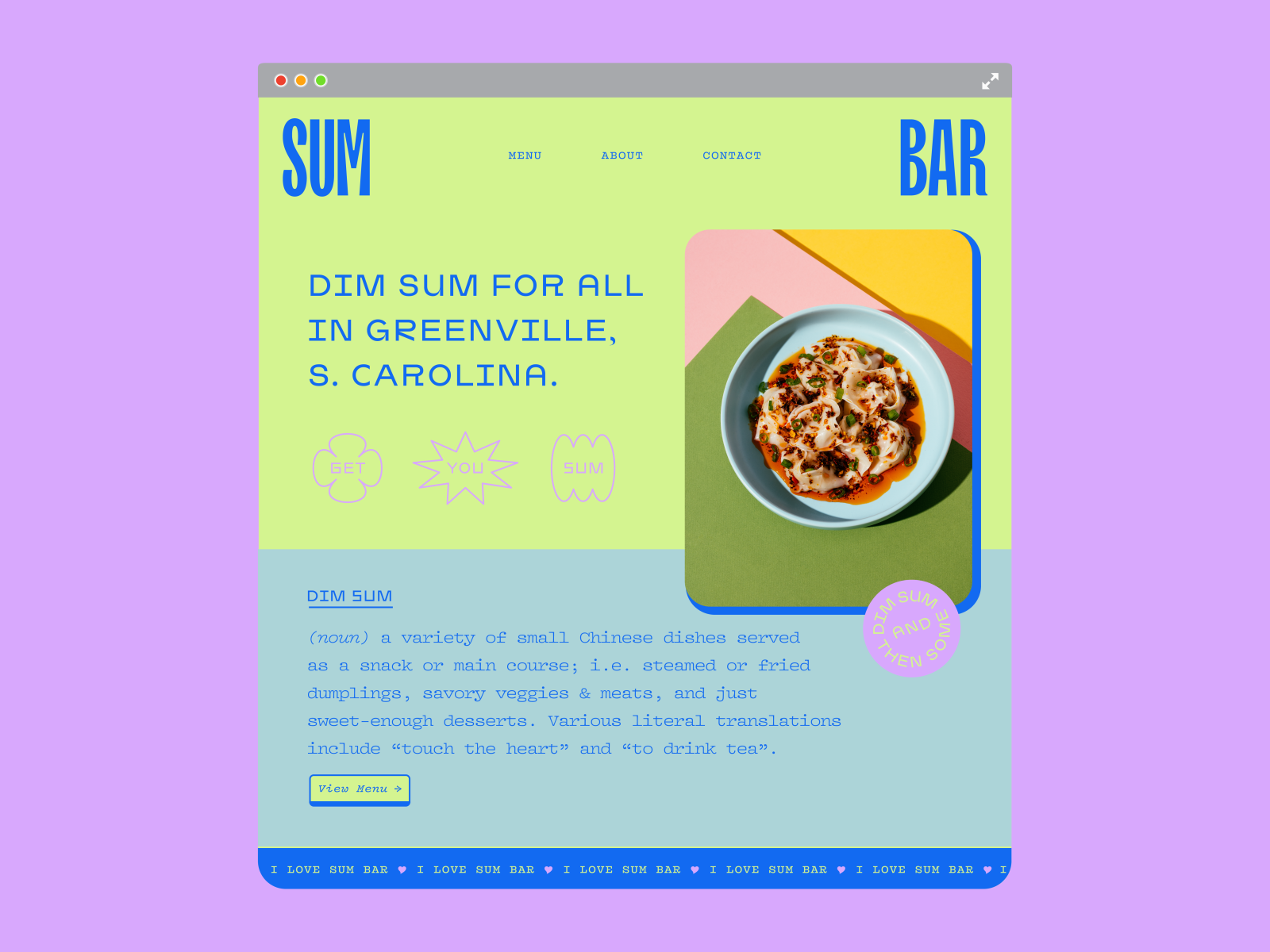 Sum Bar landing page by Rebekah Rhoden on Dribbble