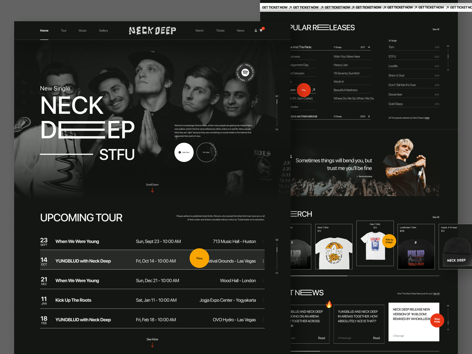 Neck Deep Website Redesign by Ahmad Dimas 🞾 on Dribbble