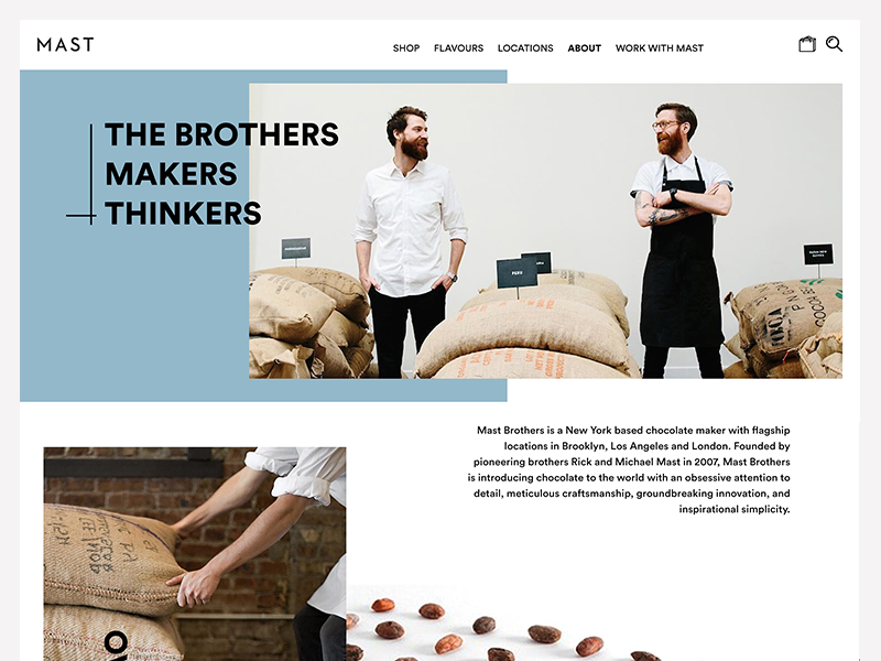 MAST BROTHERS website - About page...1/2 by Heena Trivedi on Dribbble