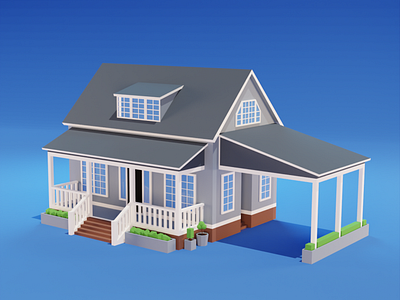 Low Poly Suburban House by Dan on Dribbble