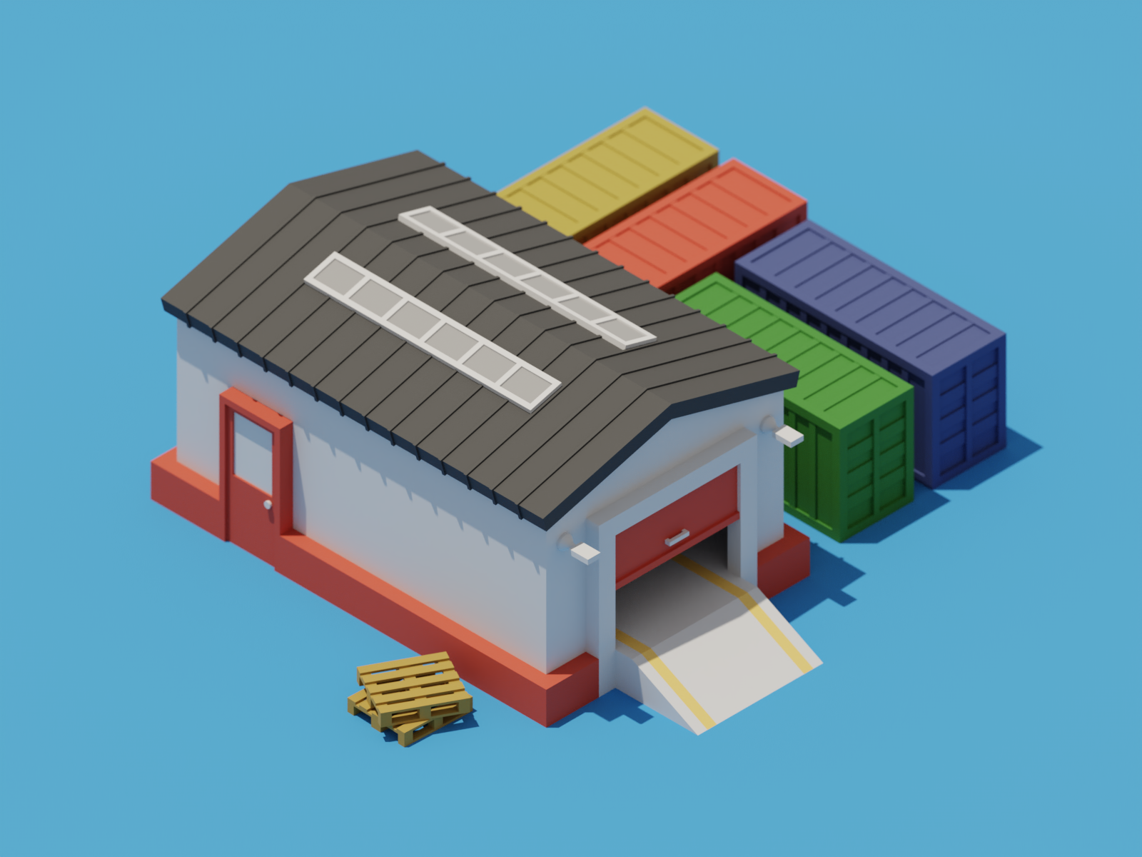 Low Poly Warehouse by Dan on Dribbble