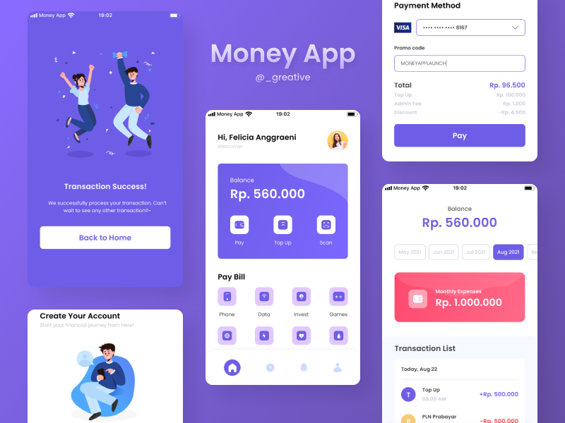 Money App by Gilang Martadinata on Dribbble