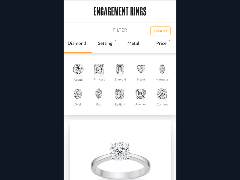 Filter animation by Chip on Dribbble