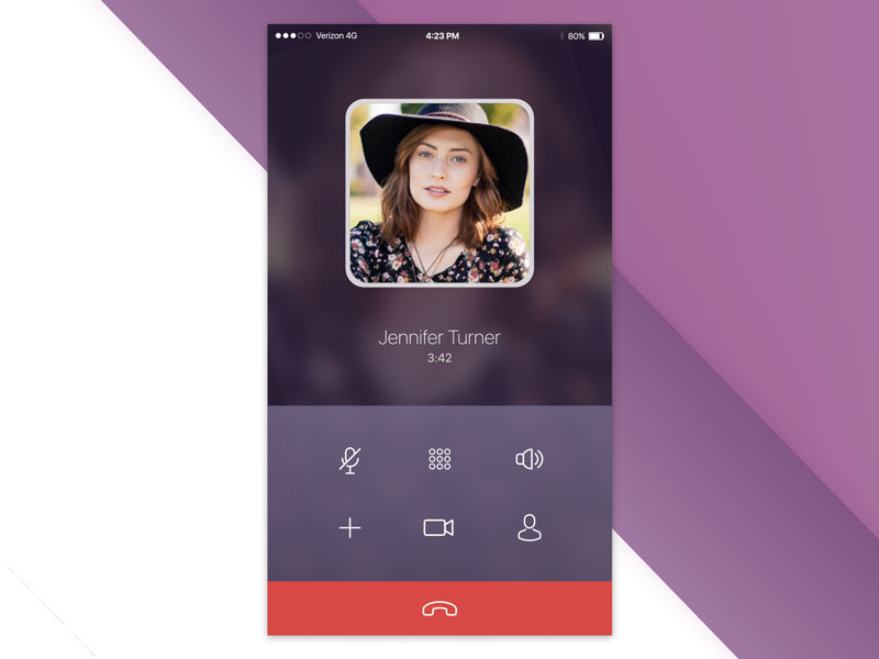 Phone Call Interface by Ed Mendoza on Dribbble
