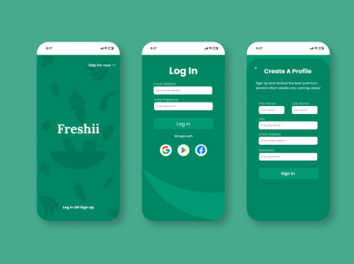 Grocery App- Sign Up and Login Page by Sultan Ali on Dribbble