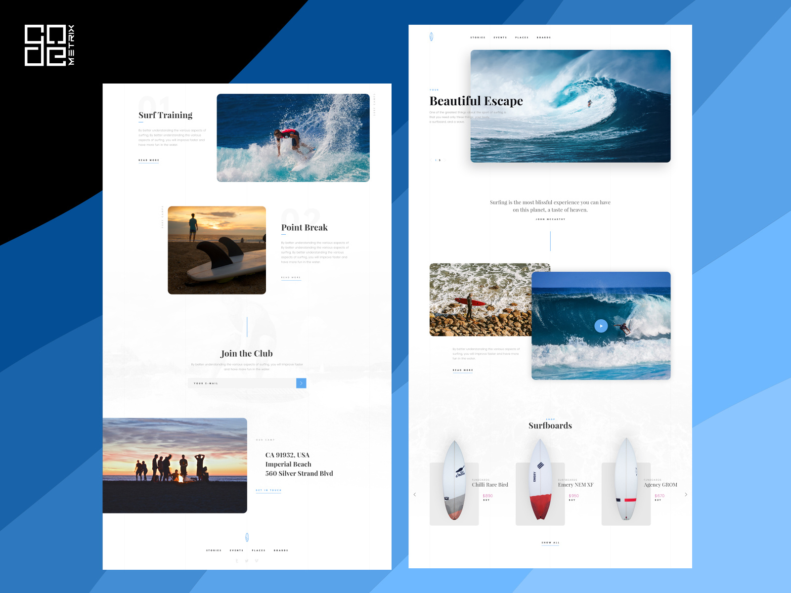 SURFEING LANDING PAGE by Muhammad Mohsin on Dribbble