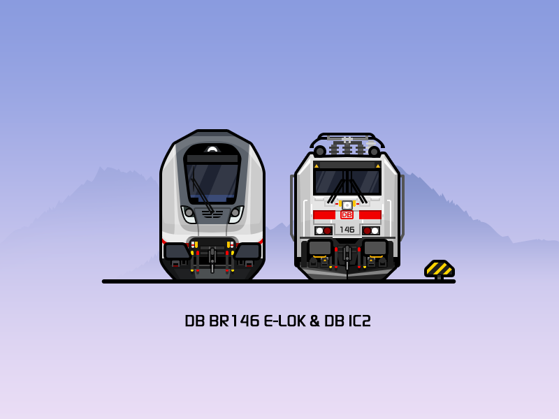 DB BR146 E-Lok & IC2 by RailPlus Yu on Dribbble