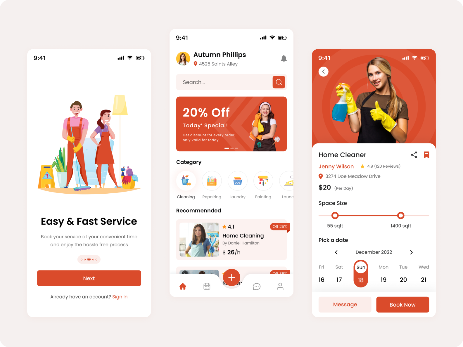 Home Service Mobile App by Saiful Islam on Dribbble