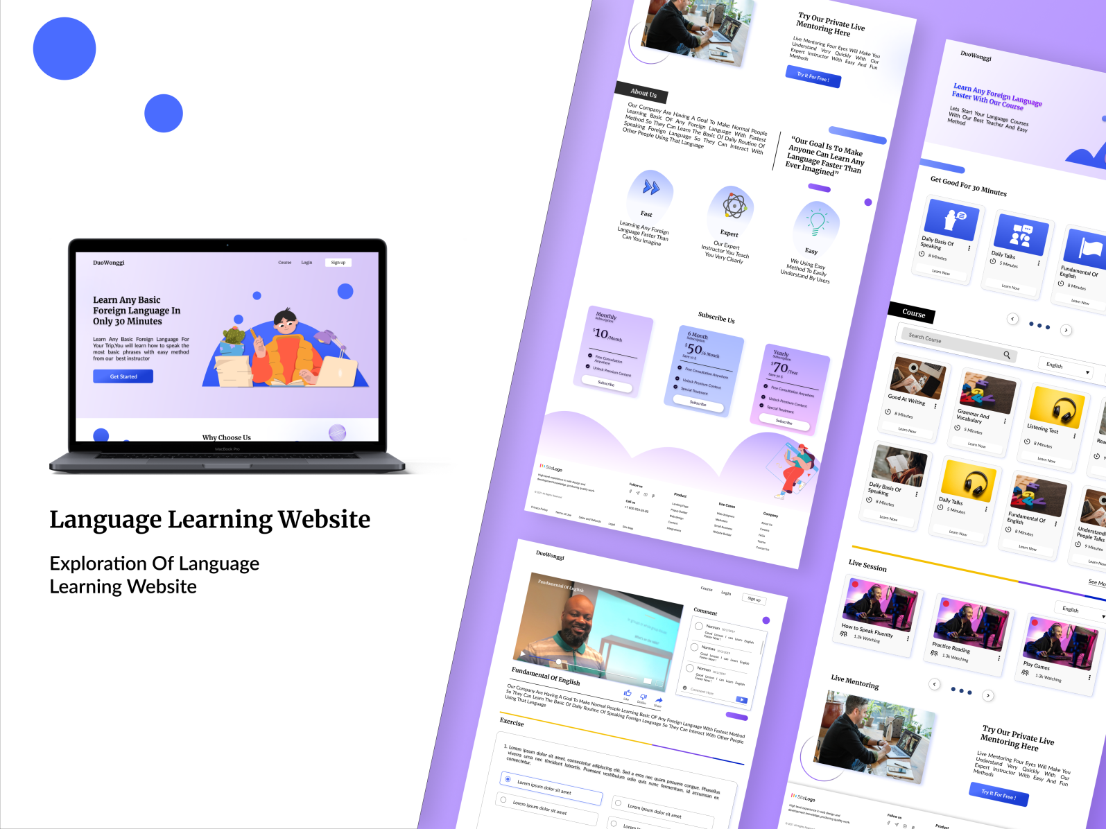 Landing Page - Language Learning Website by Jafier Ramadhan on Dribbble