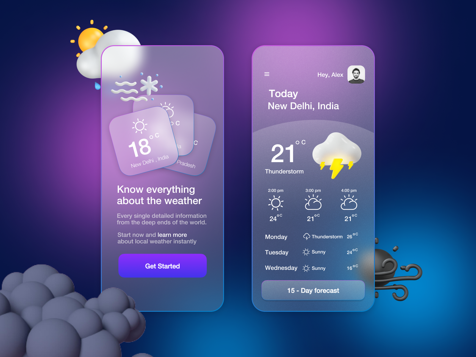 Weather forecast app by AppIncubator Inc on Dribbble