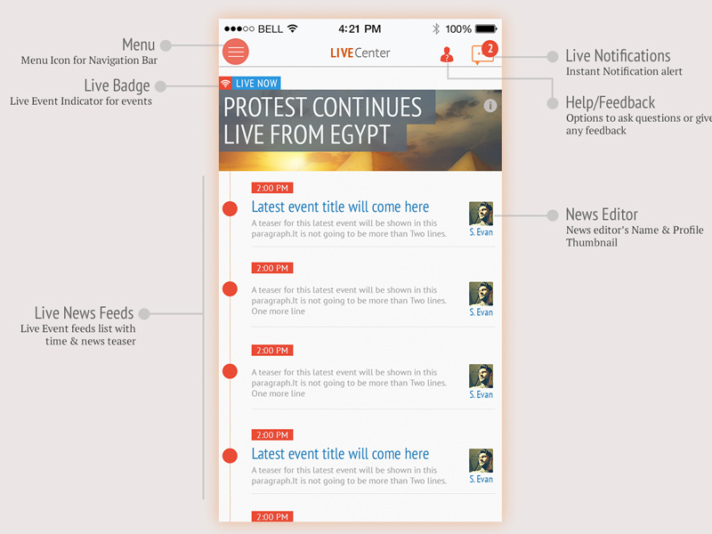 Live News: Mobile Ui Design Prototype by Shajed Evan on Dribbble