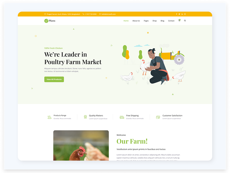 Poultry Farm Landing Page Design by Xirosoft on Dribbble