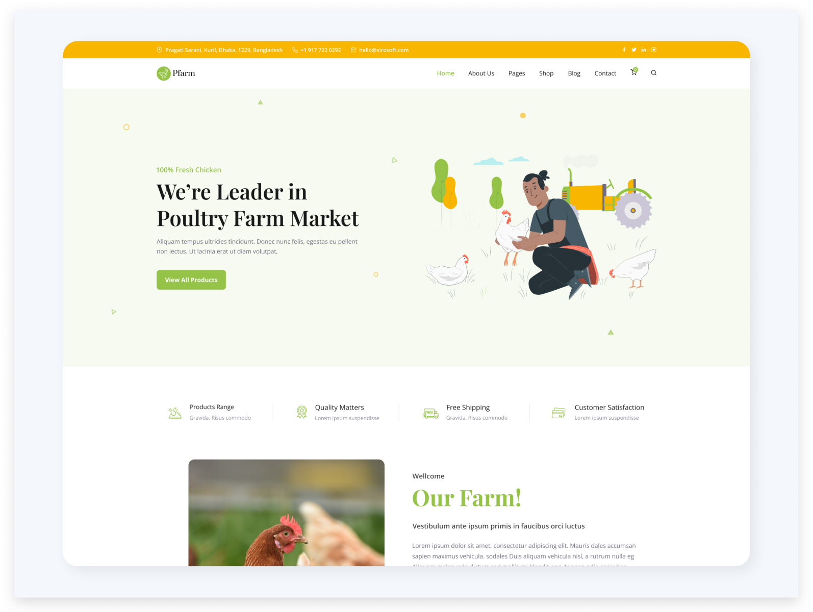 Poultry Farm Landing Page Design by Xirosoft on Dribbble