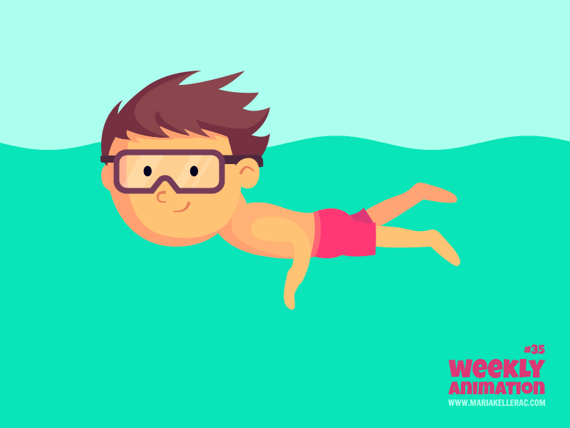 Swimming boy by Maria Keller on Dribbble