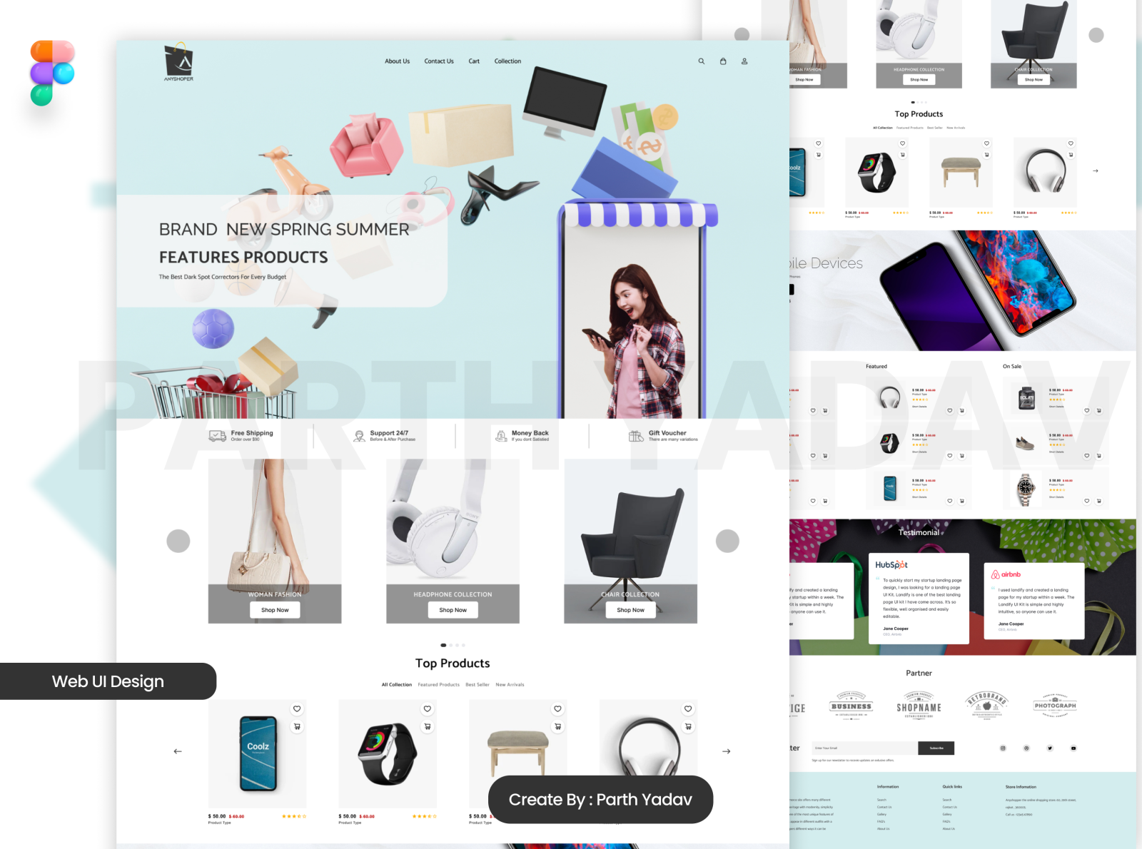 Shopping Web UI by Parth Yadav on Dribbble