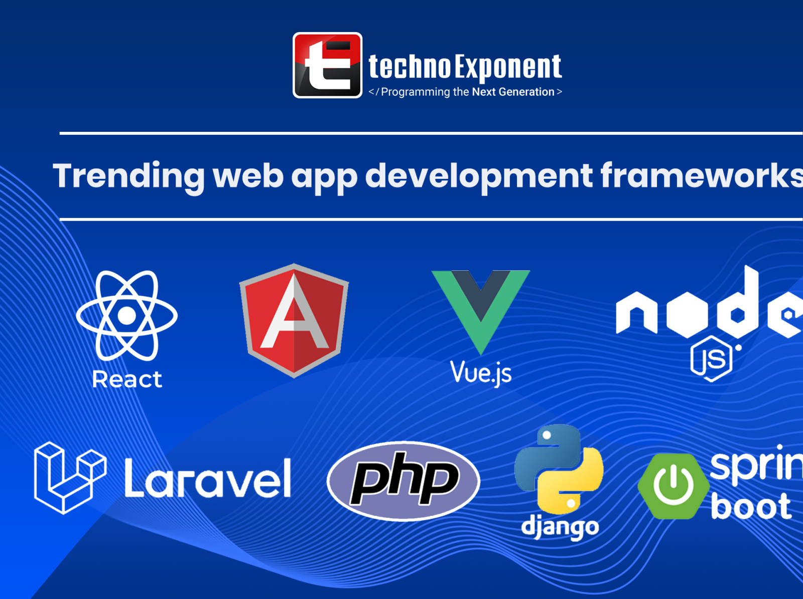 Trending Web App Development Frameworks by Techno Exponent on Dribbble