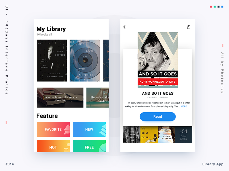 Practice-014/100_Library App by Auyco on Dribbble