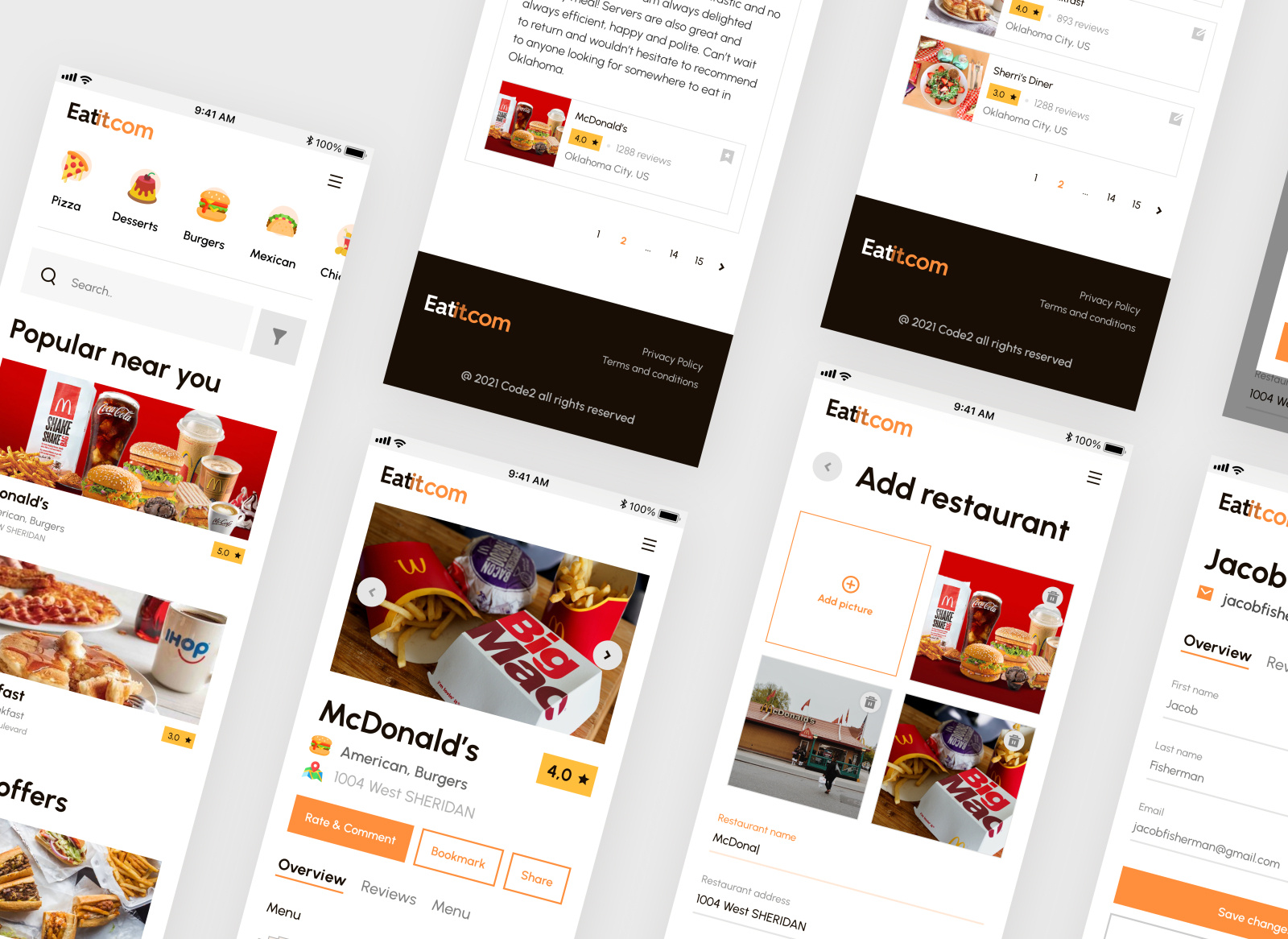 Food & Restaurant Rating App Template Mobile by Peaka on Dribbble